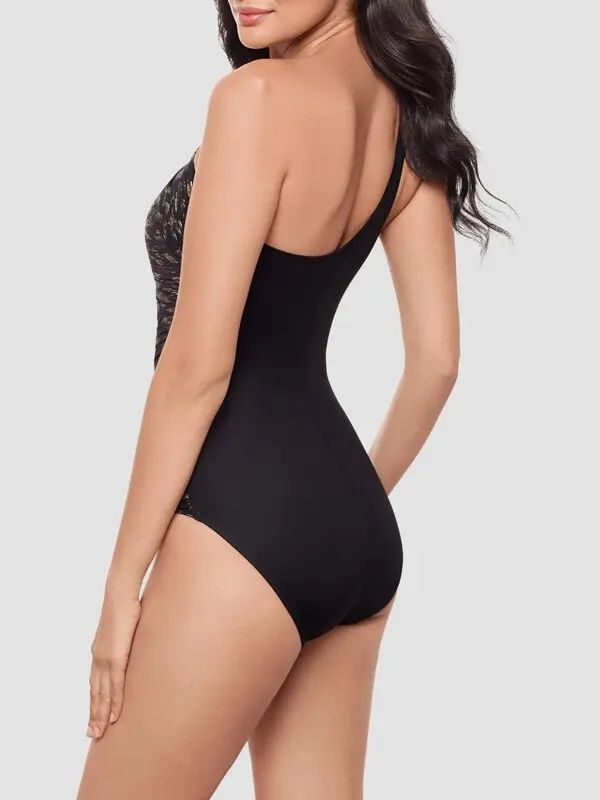 Miraclesuit Sparkle Plenty Jena One-shoulder One-piece Swimsuit - Black Multi