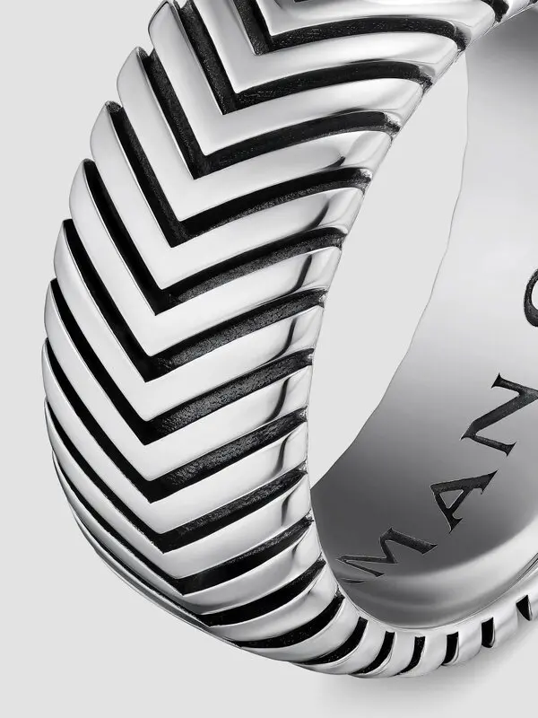 David Yurman Chevron Band Ring In Sterling 10mm