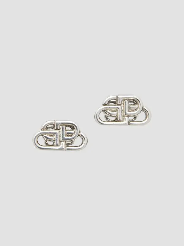 Balenciaga Bb Xs Stud Earrings - Silver