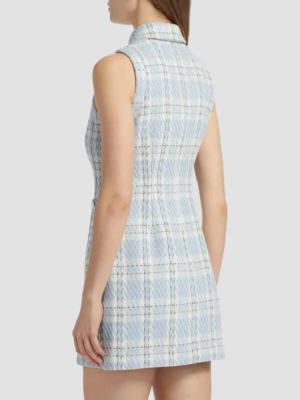 TOCCIN Sophia Plaid Tweed Button-front Minidress