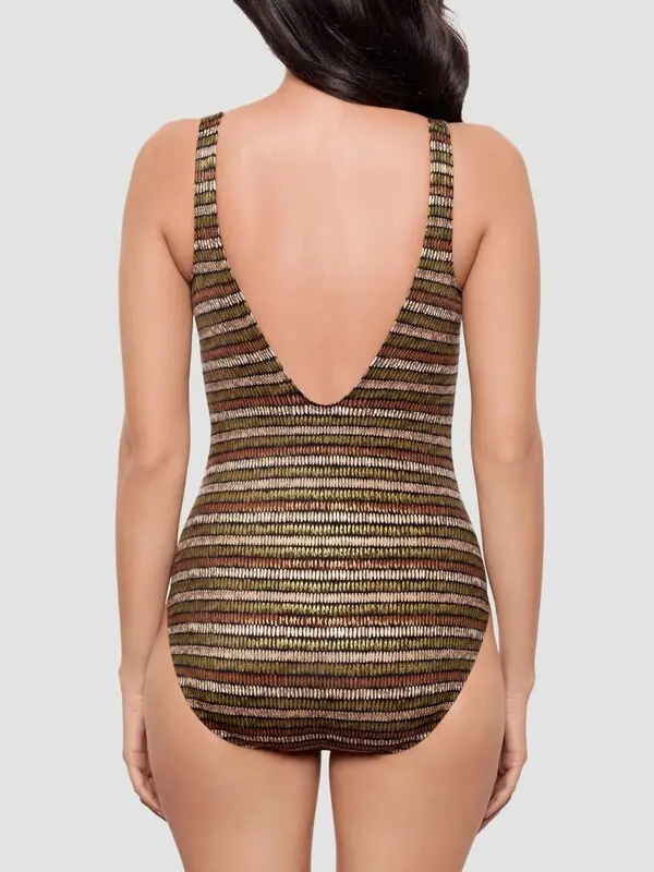 Miraclesuit Sparkle Sands Odyssey Metallic Striped One-piece Swimsuit - Black Multi
