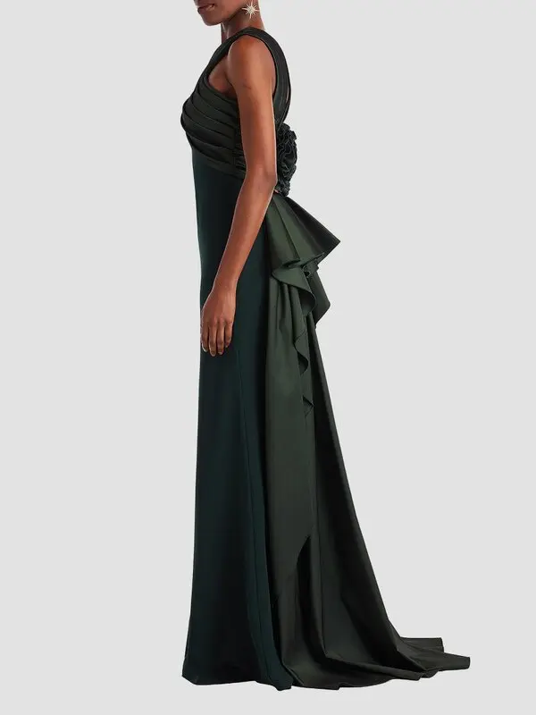 Tadashi Shoji Caro Cascading Halter Gown