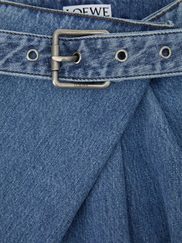 Loewe Draped Washed-cotton Belted Jeans