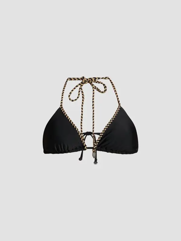 Ramy Brook Nikoleta Braided Triangle Bikini Top - Black