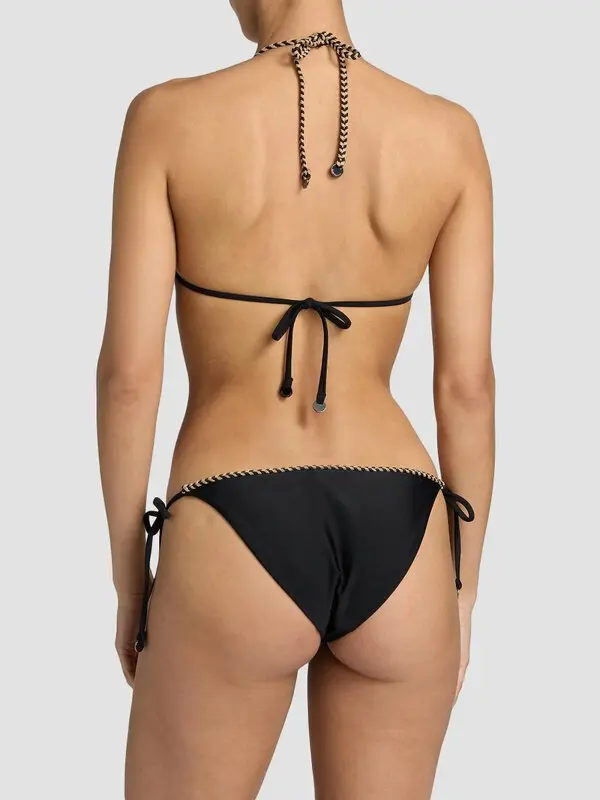 Ramy Brook Nikoleta Braided Triangle Bikini Top - Black