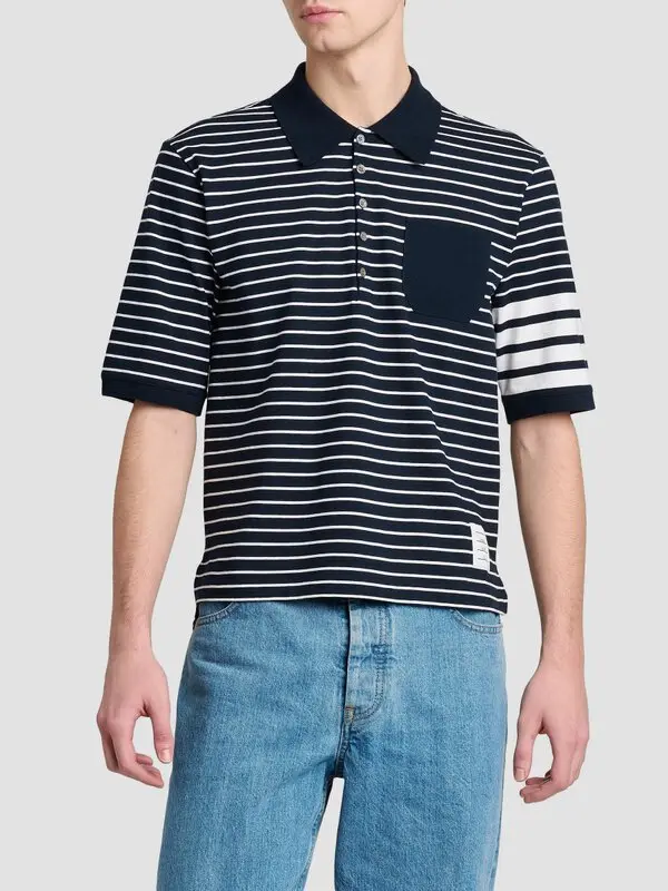 Thom Browne Engineered 4-bar High-twist Jersey Polo Shirt
