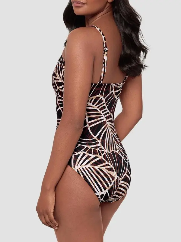 Miraclesuit Lets Be Fronds Kara Floral Swimsuit - Black Multi