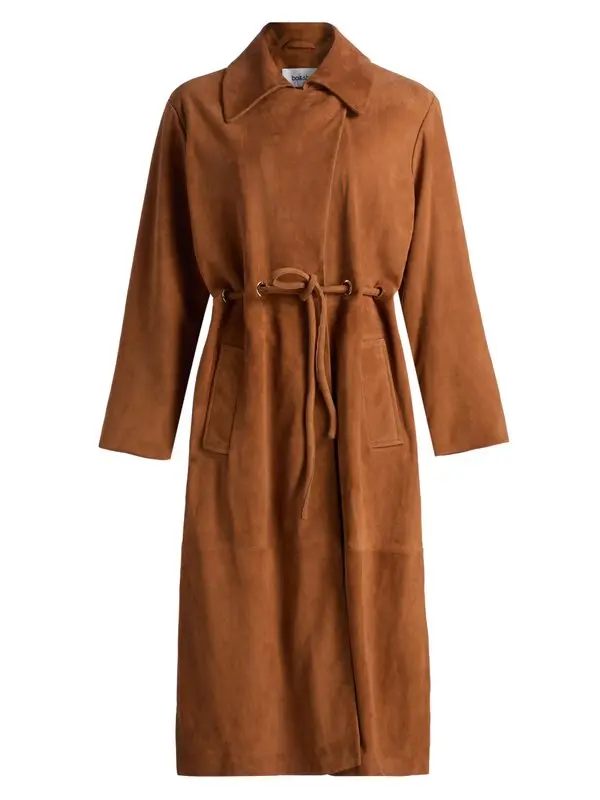 Ba&sh Matte Suede Trench Coat