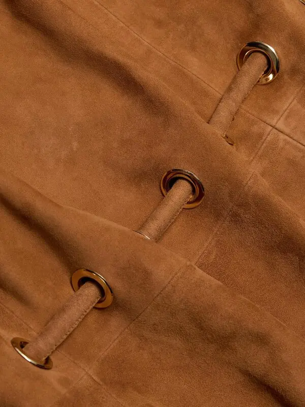 Ba&sh Matte Suede Trench Coat