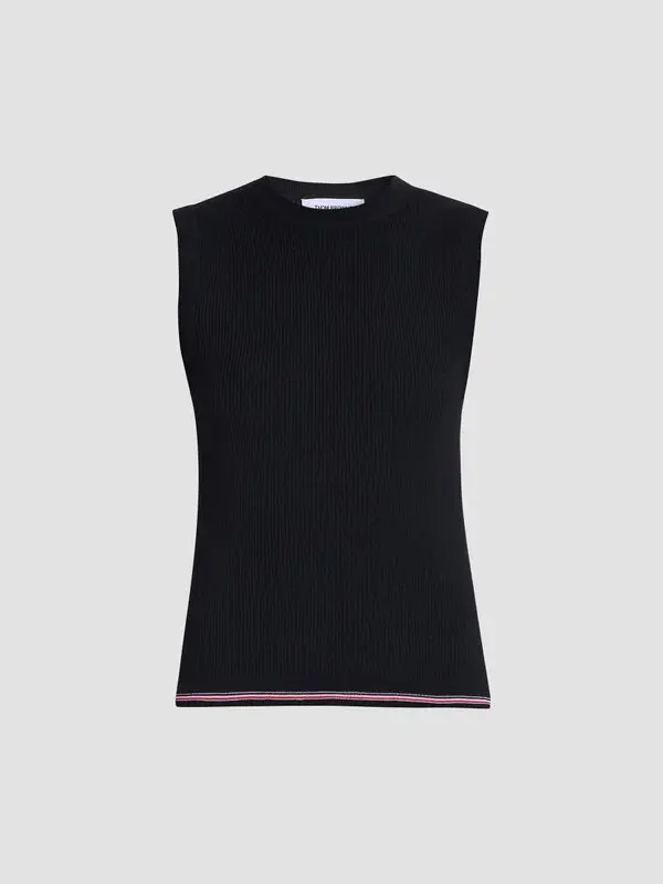 Thom Browne Rwb Stripe Wool Rib-stitch Shell Top