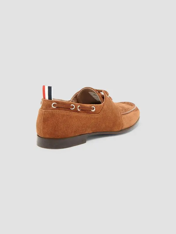 Thom Browne Padded Suede Boat Shoes - Caramel