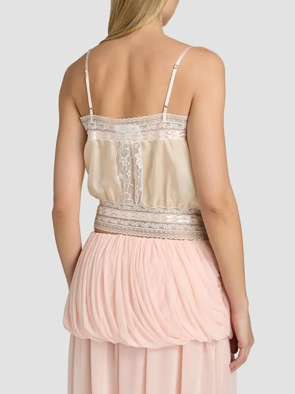 Ronny Kobo Laila Silk Lace-trim Top