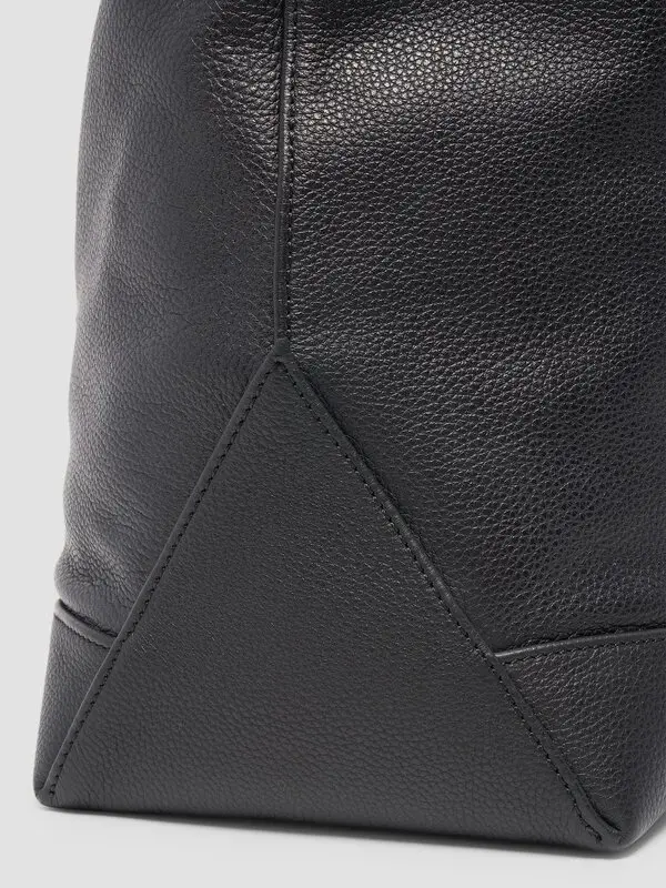 Thom Browne Striped-detail Pebbled Leather Tote Bag