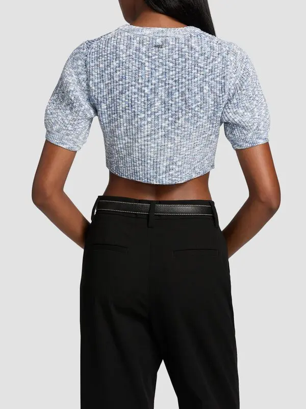 TOCCIN Christy Cropped Short-sleeve Cardigan