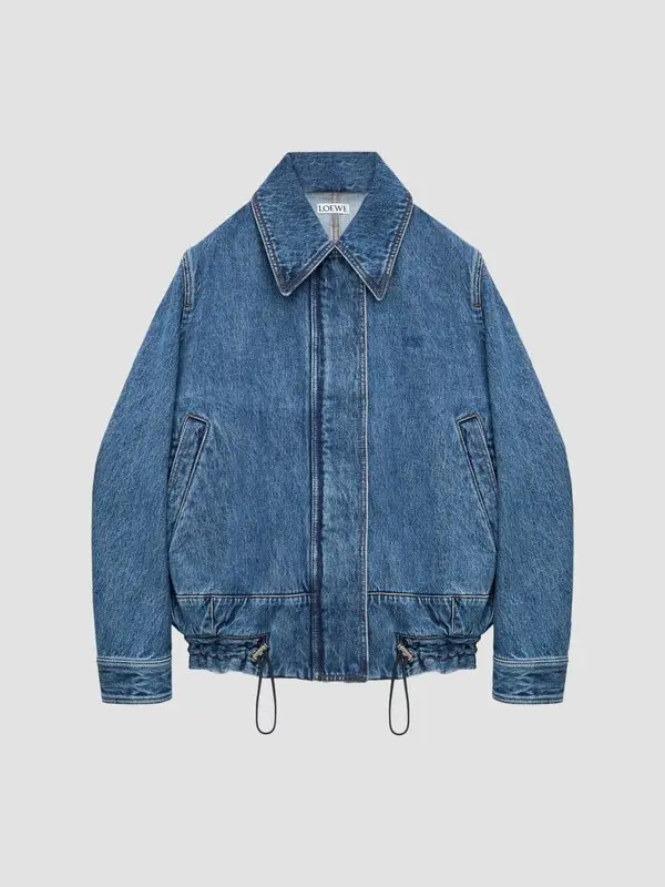Loewe Drawstring Washed-denim Drawstring Jacket
