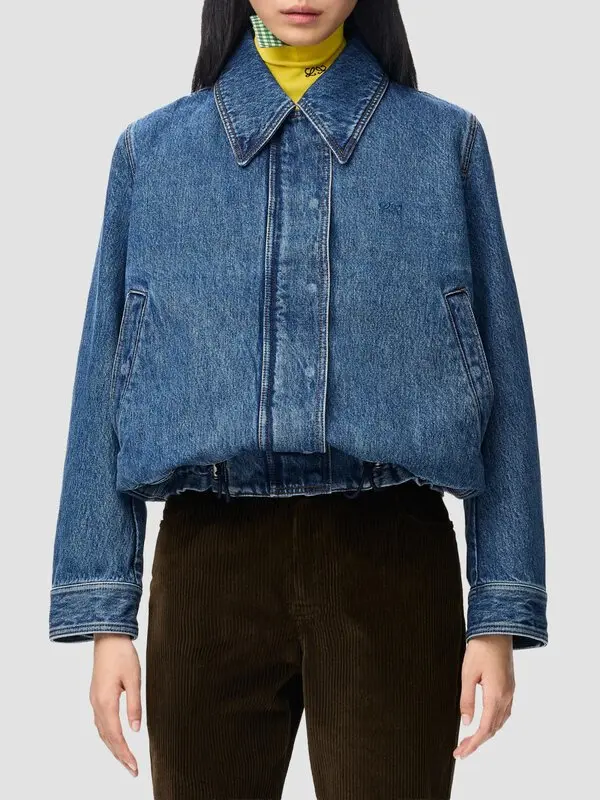 Loewe Drawstring Washed-denim Drawstring Jacket