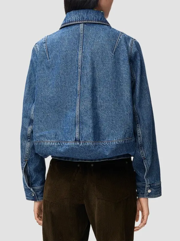 Loewe Drawstring Washed-denim Drawstring Jacket