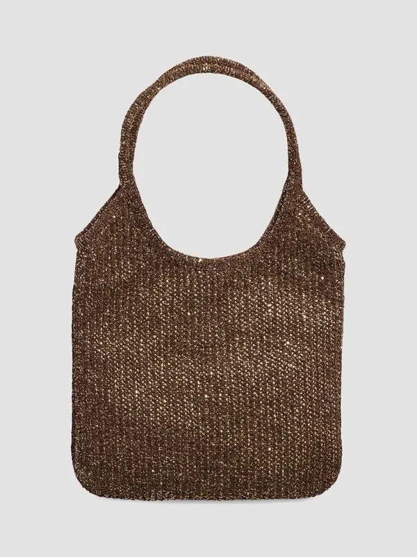 Miu Miu Ivy Sequin Mesh Shoulder Bag - Brown