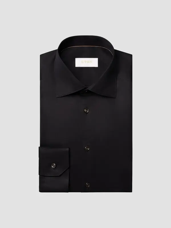 Eton Slim-fit Elevated Twill Shirt - Black
