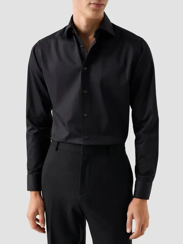 Eton Slim-fit Elevated Twill Shirt - Black