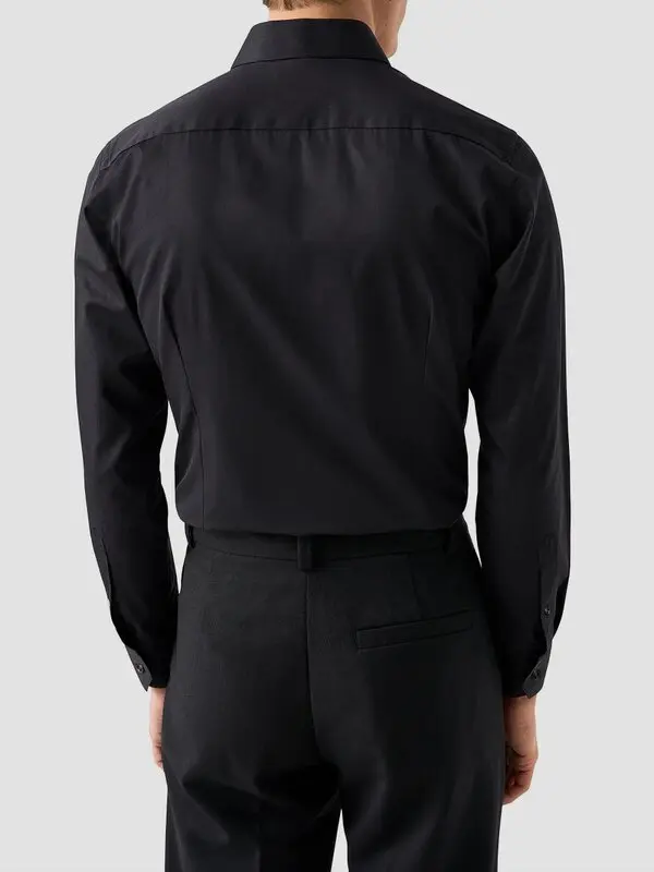 Eton Slim-fit Elevated Twill Shirt - Black