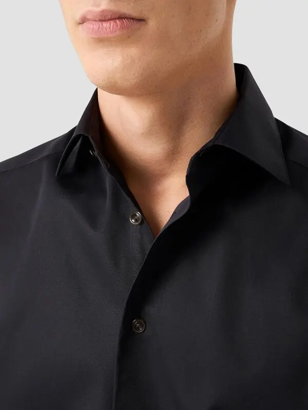 Eton Slim-fit Elevated Twill Shirt - Black