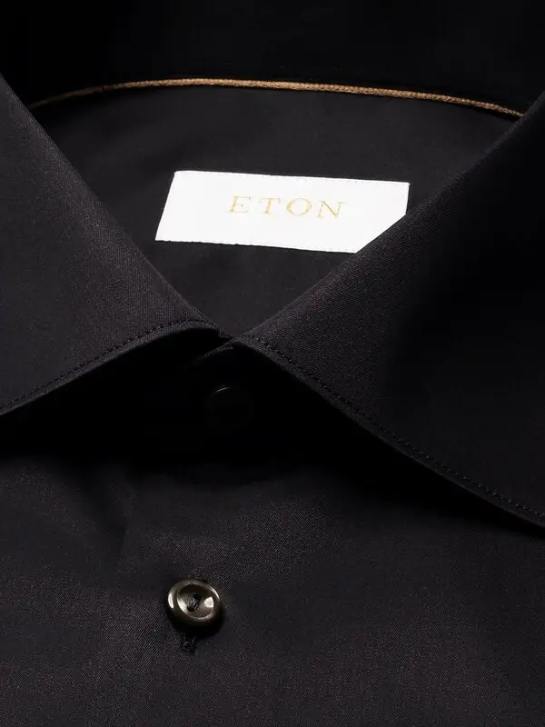 Eton Slim-fit Elevated Twill Shirt - Black