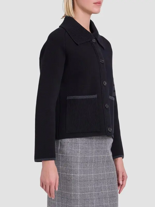 Thom Browne 4-bar Stripe Cotton Pique Hybrid Polo Jacket