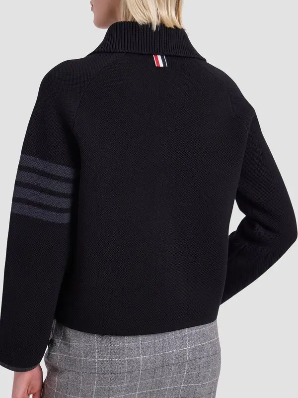 Thom Browne 4-bar Stripe Cotton Pique Hybrid Polo Jacket