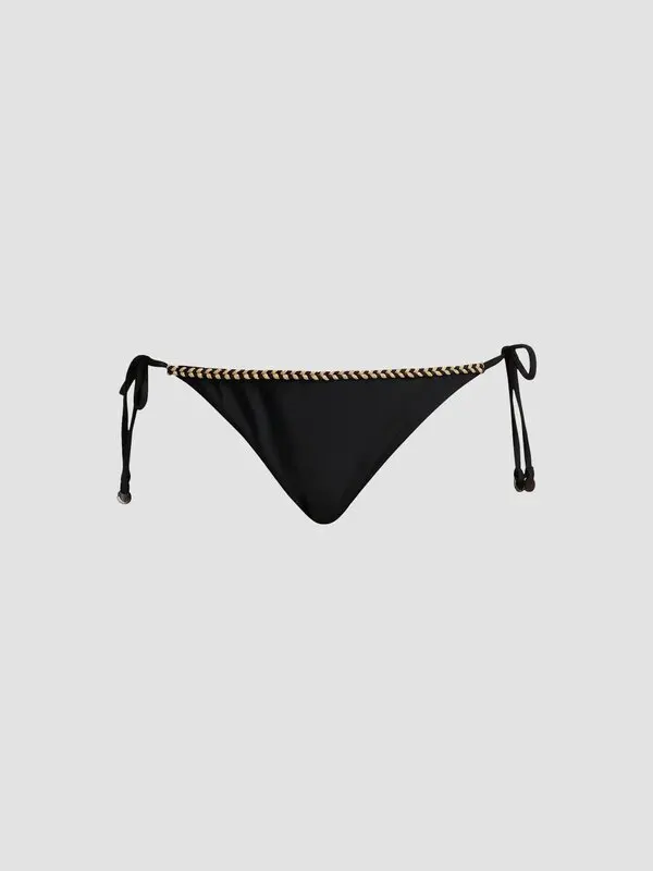 Ramy Brook Benni Braided Side-tie Bikini Bottom - Black