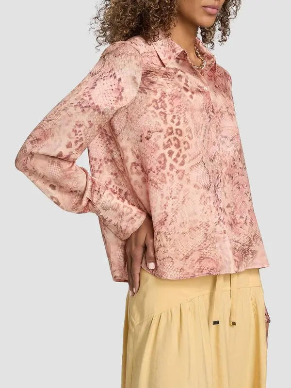 Ba&sh Cornelia Snakeskin-print Shirt
