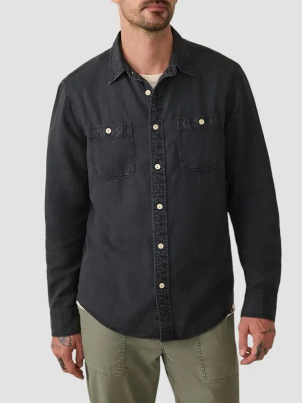 Faherty Brand The Tried & True Chambray Workshirt - Durango Black