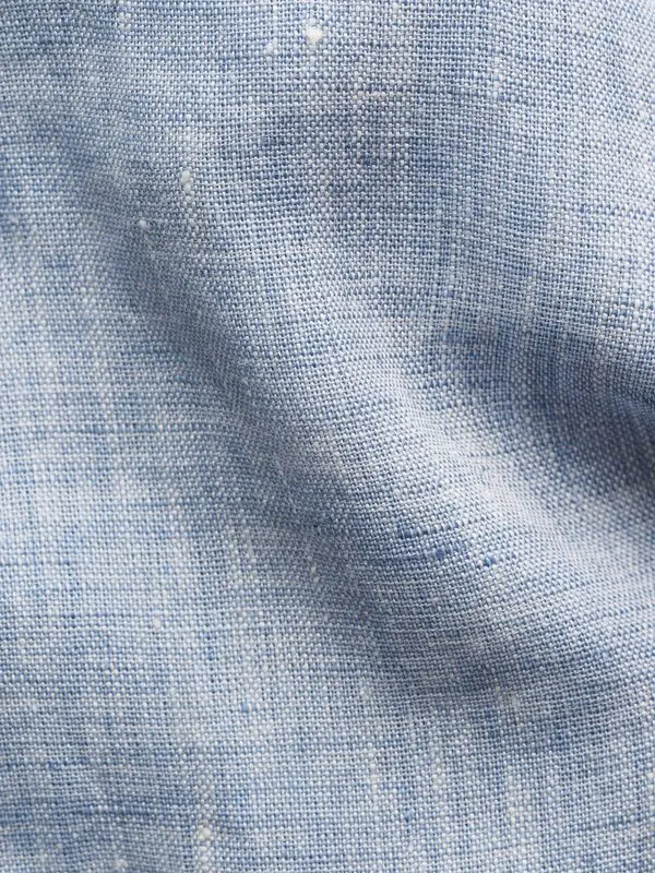 Eton Slim-fit Solid Linen Shirt - Blue
