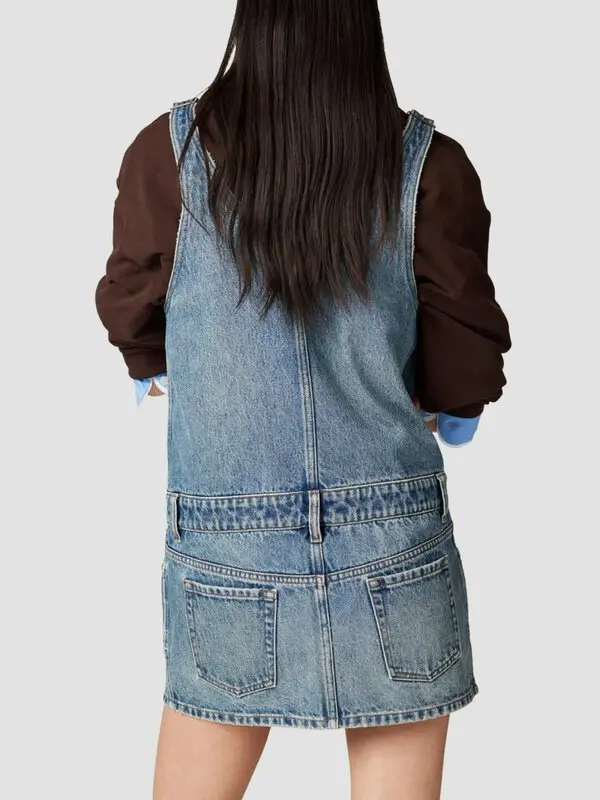 Miu Miu Denim And Poplin Zipper Dress