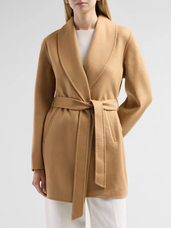 Sofia Cashmere Double Face Wool-cashmere-blend Belted Wrap Coat - Camel