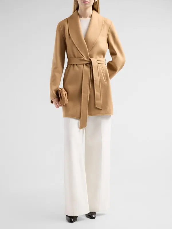 Sofia Cashmere Double Face Wool-cashmere-blend Belted Wrap Coat - Camel