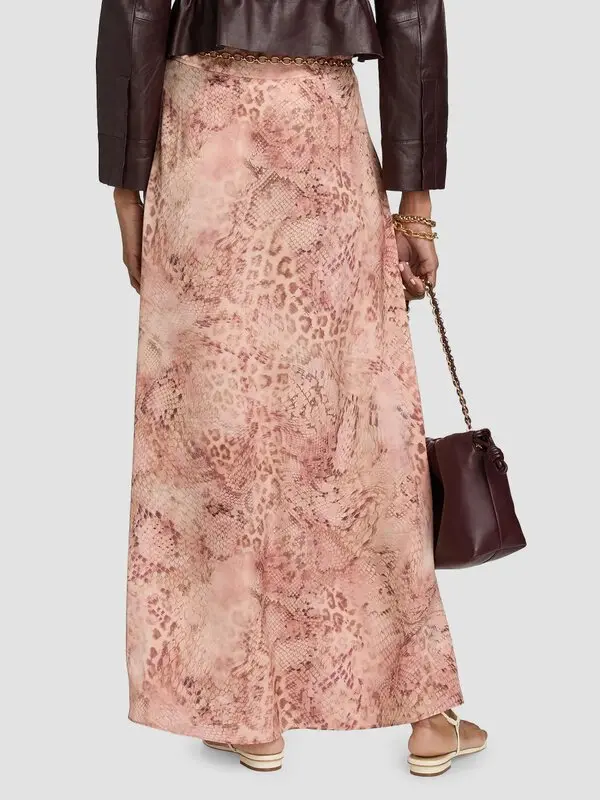 Ba&sh Ciria Snakeskin-print Maxi Skirt