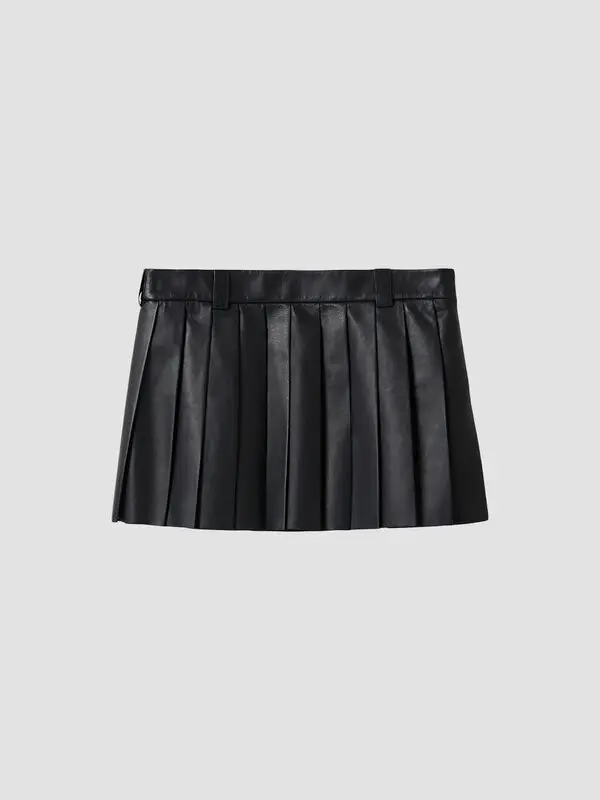 Miu Miu Nappa Leather Skirt - Black