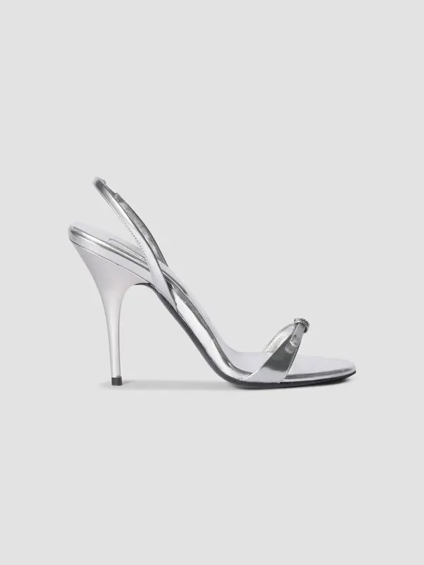 Miu Miu Metallic Leather Sandals - Silver