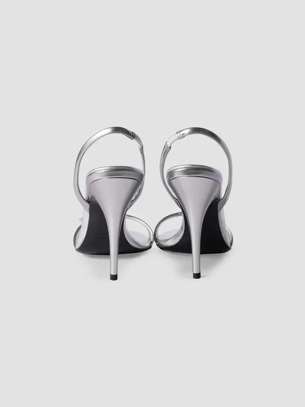 Miu Miu Metallic Leather Sandals - Silver