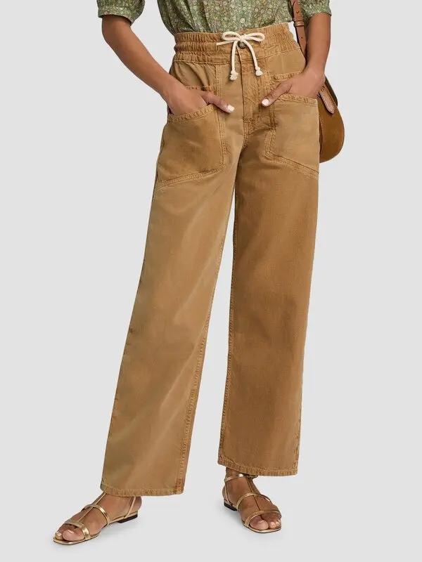 Ba&sh Fima Cotton-linen Drawstring Pants