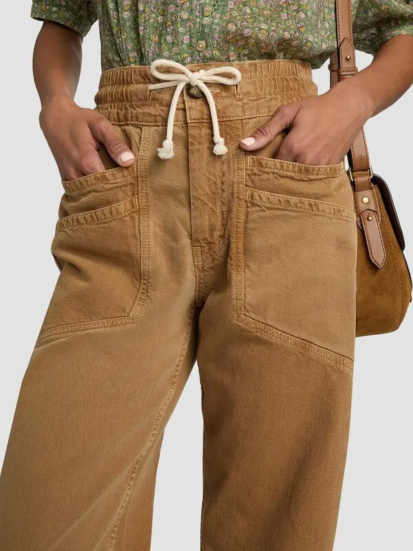 Ba&sh Fima Cotton-linen Drawstring Pants
