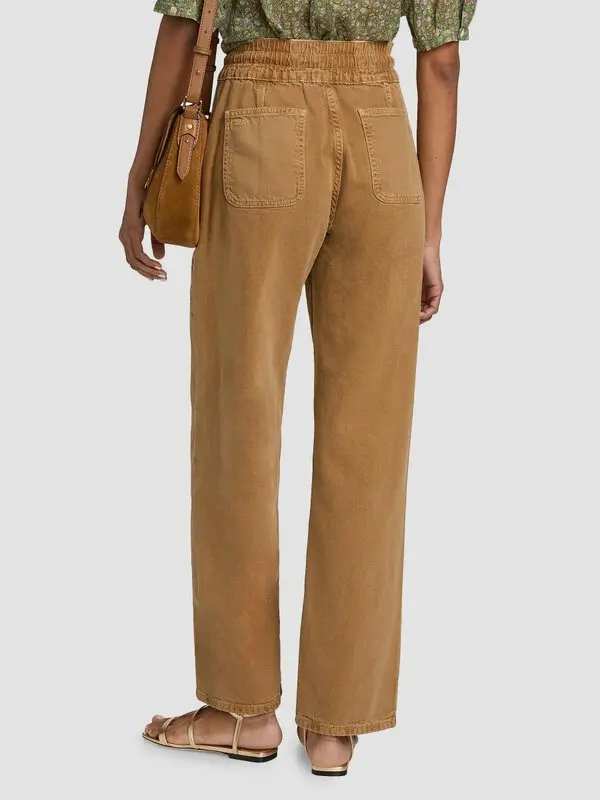 Ba&sh Fima Cotton-linen Drawstring Pants
