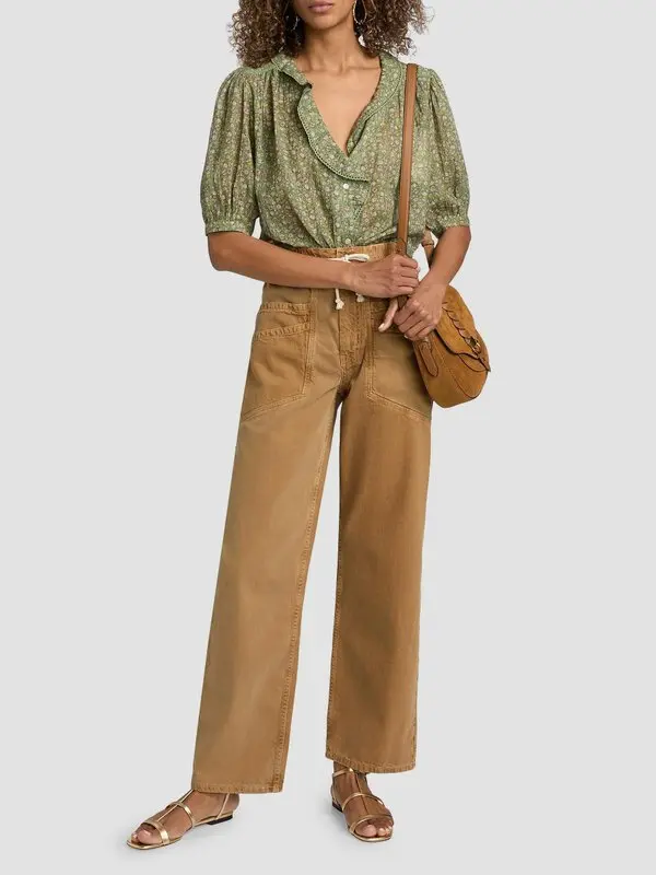 Ba&sh Fima Cotton-linen Drawstring Pants
