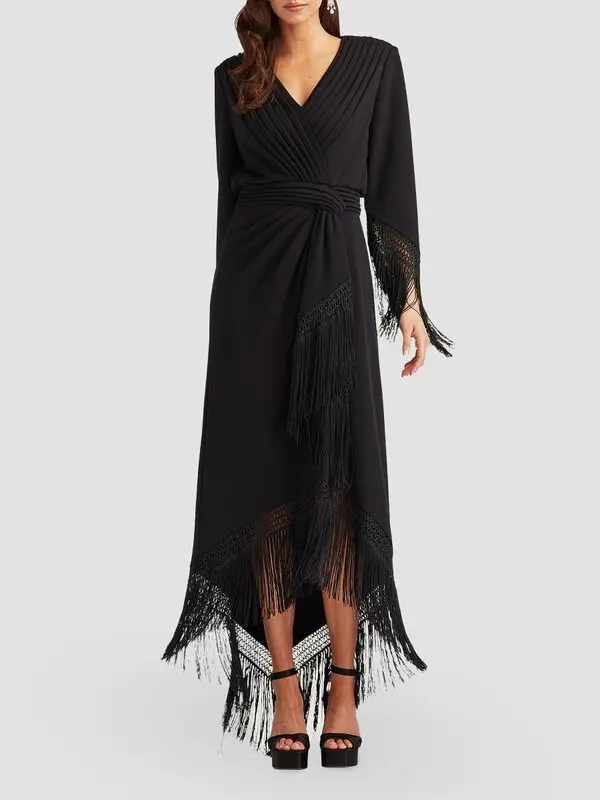 Tadashi Shoji Fringe-hem Cocktail Dress