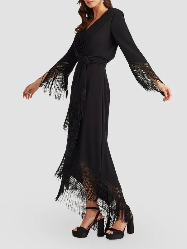 Tadashi Shoji Fringe-hem Cocktail Dress
