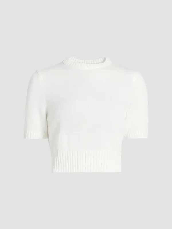 TOCCIN Elsie Short-sleeve Cotton Sweater - Optic