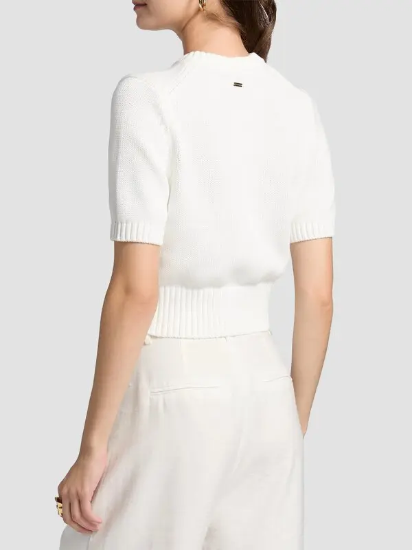TOCCIN Elsie Short-sleeve Cotton Sweater
