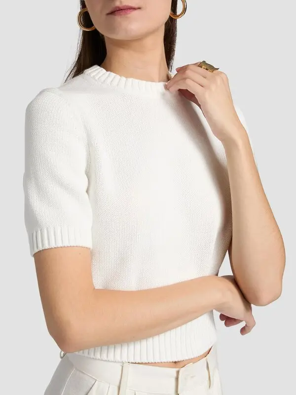 TOCCIN Elsie Short-sleeve Cotton Sweater