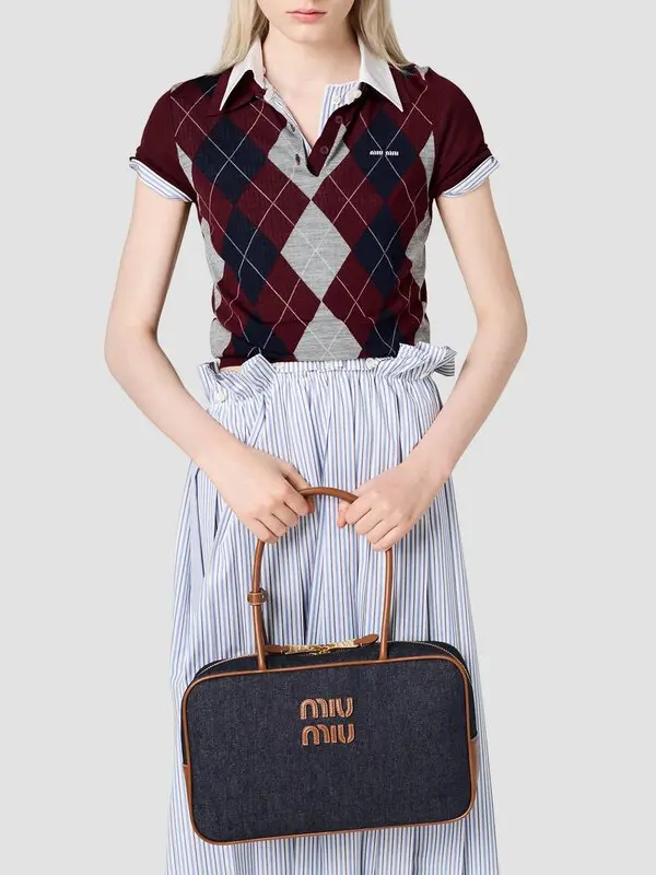 Miu Miu Beau Denim Top Handle Bag